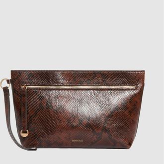 Vanessa Bruno Pochette Zipped Clutch Fauve