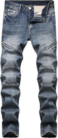 Generic Jean Homme Jean Homme Regular Jeans Homme Confortable Classique Nostalgique Fermeture &Eacute;clair D&eacute;corative Style Hipster - Vintage Modernes Cr&eacute;atifs