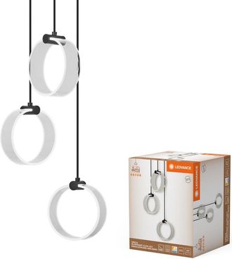Ledvance Decor Circle dekorative Pendelleuchte, 3-flammig, PL, 20W, 1300lm, 3000K/4200K/6500K, warmwei&szlig;/kaltwei&szlig;/Tageslicht, Click-CCT Schalter, IP20, Kunststo