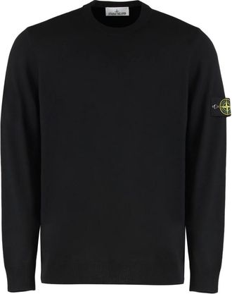 Stone Island Homme, Pulls, Noir, Taille: XL Pull Ras du Cou en Laine