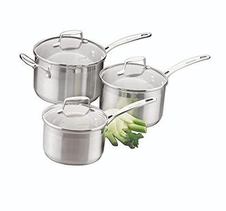 Scanpan Impact 71060000 - 1,8 l, 2,5 l, 3,5 l, Edelstahl, Set mit 3 T&ouml;pfen mit Deckel