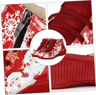 Holibanna Courtes de Noël pour Femme Chaussures Décontractées PU Respirant Antidérapant Design Unique et Confortable pour Hiver et Usage Quotidien