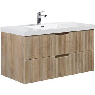 Badplaats Badezimmer Badm&ouml;bel-Set Thermis 100 cm - Eiche Hell - Badezimmer