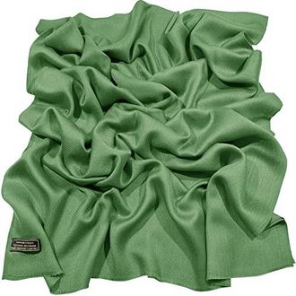 CJ Apparel Forêt Verte Echarpe de Pashmina en Châle Népalaise Solide Couleur Unie Conception Wrap Étole