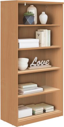 Xora Regal, Buche, Holzwerkstoff, 4 F&auml;cher, 72x148x36 cm, Wohnzimmer, Regale, B&uuml;cherregale