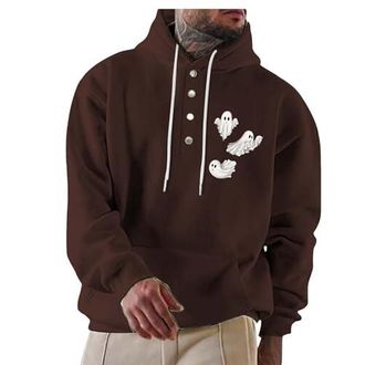 Generic Sweat &agrave; capuche pour homme - Mode homme - Automne - Hiver - D&eacute;contract&eacute; - Manches longues - Boutonni&egrave;re - Triple impression - Cardigan dhiver - Loisir