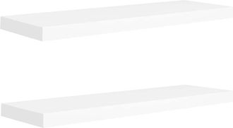 Generic Schwebendes Wandregal, 4 St&uuml;ck, MDF, Hochglanz-Wei&szlig;, Schwebendes Regal, 23/40/50/60/80/90/120 cm, Wandregal f&uuml;r Wohnzimmer/Arbeitszimmer/Bad/K&uuml;che (80