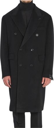 Tagliatore Homme, Manteaux, Noir, Taille: XL Pino Lerario Double-Breasted Coat