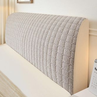 Generic CozyDream Cloud Velvet Rundum Kopfteilbezug Bettkopfteil Bezug elastisch Kopfteil Bezug gesteppt weich waschbar passend f&uuml;r Polsterbetten Hellgrau Vol