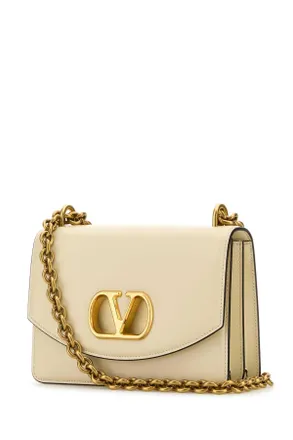 Valentino Garavani Womens Ivory Leather Vlogo Signature Shoulder Bag Butterwhite Borse A Tracolla