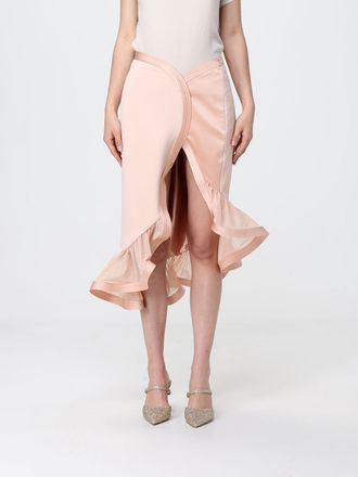 Elisabetta Franchi Jupe en cr&ecirc;pe et satin avec volant