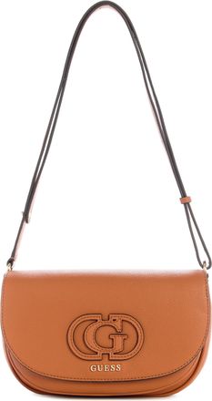 Guess Damen Calebra Convertible Crossbody Flap Umhängetasche, Cognac