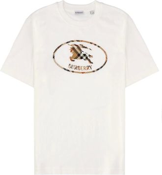 Burberry Homme, Tops, Blanc, Taille: S Logo T-Shirt