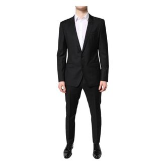 Dolce & Gabbana Schwarzer Wollanzug Slim Fit - - Suits - Herren - Schwarzk - M