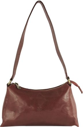 modamoda.de T255 - kleine Damentasche aus Leder made in Italy, Farbe:Schokobraun