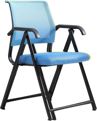 Generic Klappbarer, ergonomischer B&uuml;rostuhl mit Netzr&uuml;ckenlehne und gepolsterten Armlehnen - bequemer Schreibtischstuhl f&uuml;r kleine R&auml;ume