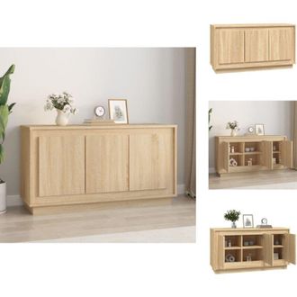 vidaXL Sideboard Sonoma-Eiche 102x35x55 cm Holzwerkstoff - Sideboard - Wohnwand - TV-Schrank - Eiche - Holzm&ouml;bel