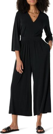 Amazon Essentials Damen-Jumpsuit aus Jersey, lockere Passform, matt, Schwarz, XS