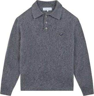 Maison Labiche Polo droit en laine et cachemire m&eacute;lang&eacute;