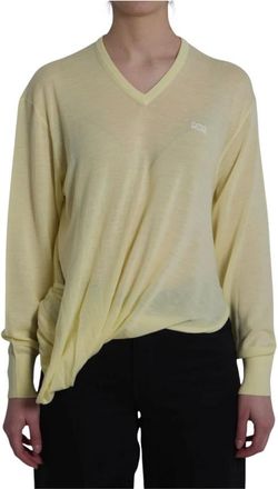 Loewe Femme, Pulls, Jaune, Taille: 40 FR Pull en laine &agrave; col en V