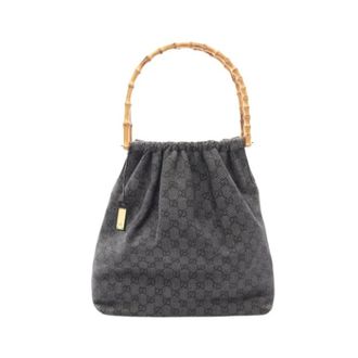 Gucci Pre-owned Sac bandouli&egrave;re en toile et cuir GG Bambou - Femme - Pre-owned - Bleu - Taille: ONE Size