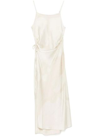 Feng Chen Wang robe mi-longue &agrave; fini satin&eacute; - Blanc