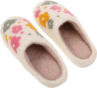 Garneck GALPADA Pantoufles Int&eacute;rieures en Peluche pour Femme, Chaudes et Confortables pour Lhiver, Mod&egrave;le Floral Mignon pour Maison et F&ecirc;tes