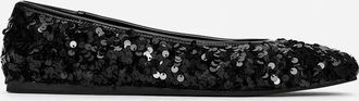 Arket Ballerina Mit Pailletten -Schwarz