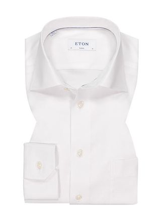 Eton Herren Hemd wei&szlig; Baumwolle