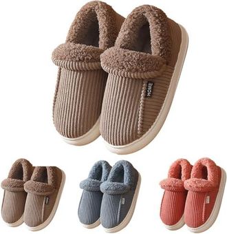 Generic Pantoufles pour femme - En peluche chaude - Antidérapantes - Doux et douillets - Pour lhiver - Pour lintérieur et lextérieur - En mousse à mémoire de 