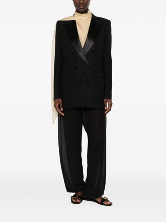 Tom Ford Womens Jacket Double-Breasted Wool Black