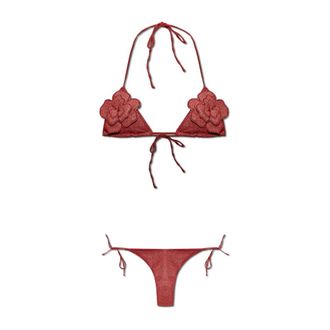 Os&eacute;ree Maillot de bain deux pi&egrave;ces avec fil lurex - Femme - Maillots de bain - Rouge - Taille: 42 FR