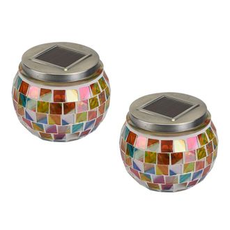 Valiclud 2 St&uuml;ck Solar LED Glasgartenlampen mit Farbigem Glas Kabellose Solarleuchten f&uuml;r Terrasse Party und Au&szlig;endekoration