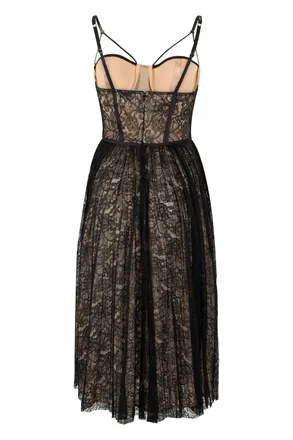 Elisabetta Franchi Womens Dress Lace Black-Nude Polyamide Black/nude