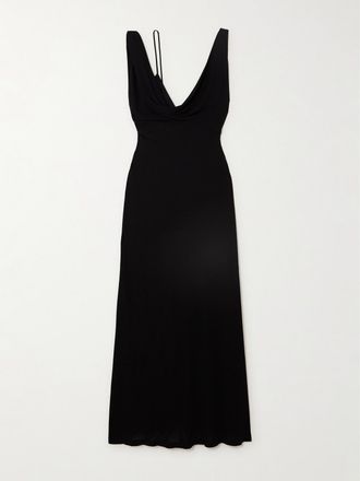 Toteme Maxikleid Aus Satin Mit Twist-detail - Schwarz