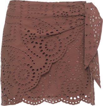 Saint Barth Femme, Jupes, Brun, Taille: 38 FR Nyra Broderie Anglaise Mini Skirt