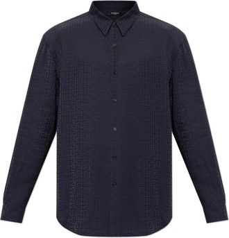 Balmain Homme, Chemises, Bleu, Taille: M Monogram Jacquard Shirt