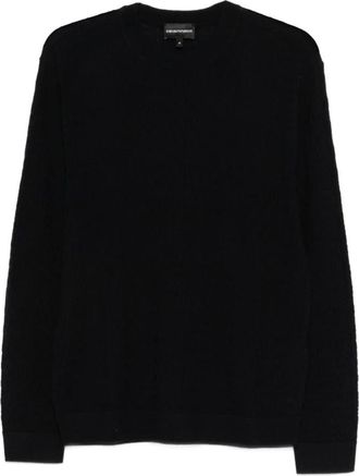 Emporio Armani Homme, Pulls, Noir, Taille: 3XL Pull en jacquard de laine vierge