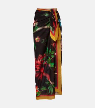 La DoubleJ Pareo Zooflora Plac&eacute;e aus Baumwolle