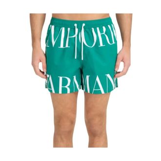Emporio Armani Homme, Maillots de bain, Vert, Taille: M Logo Swim Shorts
