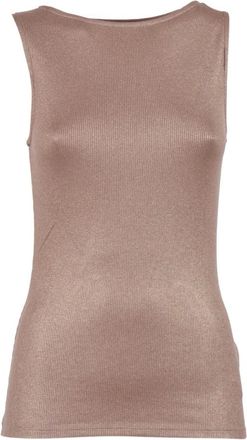 Majestic Filatures Femme, Tops, Brun, Taille: 42 FR T-shirt scollo a barchetta manica lunga