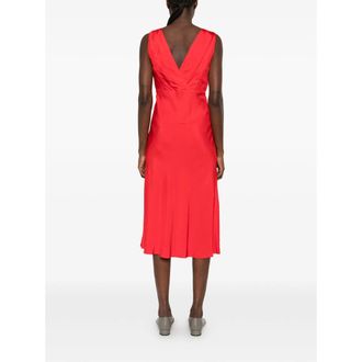 Calvin Klein V-neck Sleeveless Midi Dress