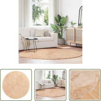 vidaXL Shaggy Teppich - Teppich Shaggy Hochflor NAVARRA Beige 200x200 cm Polyester