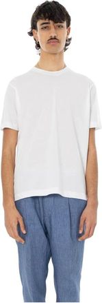 Daniele Fiesoli Homme, Tops, Blanc, Taille: L T-shirt en coton merceris&eacute;