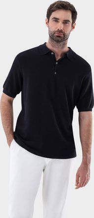 van Laack Strick-Poloshirt mit Reiskorn Optik