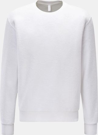 04651/ Herren - Fleece-Rundhals-Sweatshirt Ata Oyster weiß