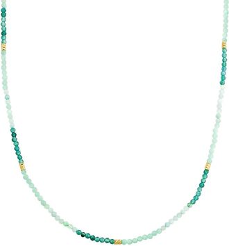 Glanzst&uuml;cke M&uuml;nchen Halskette - Sterling Silber Halskette Amazonit - Gr. unisize - in Gold - f&uuml;r Damen