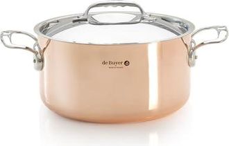 De Buyer De Buyer 6442.24 Gemüsetopf mit Deckel, Kupfer, braun, 27,9 x 20,1 x 10,9 cm