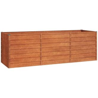 vidaXL Vidaxl - Lit sur&eacute;lev&eacute; de jardin rouill&eacute; 240x80x77 cm acier corten