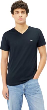 GANT Klassisches V-Ausschnitt T-Shirt - - Tops - Herren - Schwarzk - L